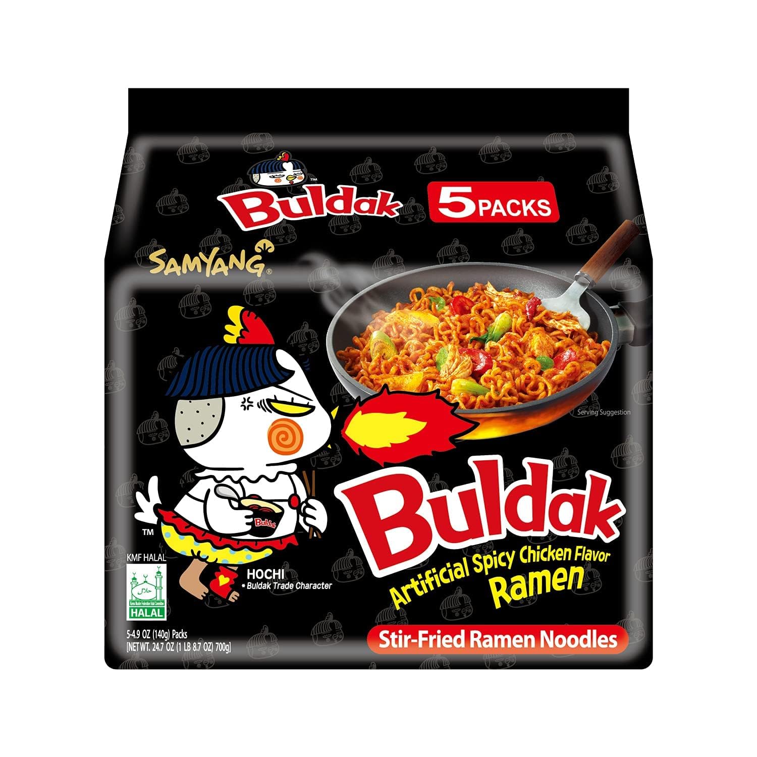 SAMYANG Buldak Chicken Flavor Ramen Noodles Multi Original, 삼양 불닭볶음면 멀