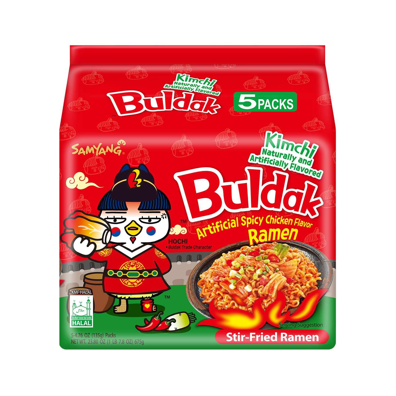 SAMYANG Buldak Chicken Flavor Ramen Noodles Multi Kimchi, 삼양 불닭볶음면 멀티
